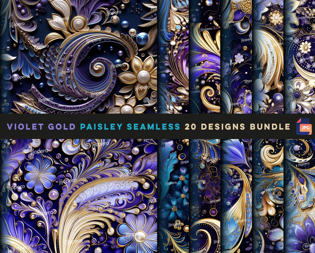 20 Paisley Digital Paper for Scrapbooking Paisley Background Bandana ...