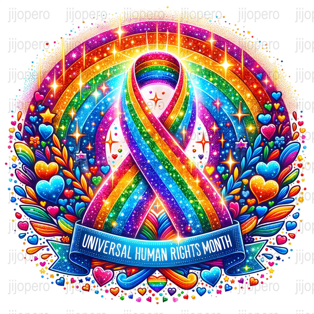 Colorful Universal Human Rights Month Digital Art, Rainbow Awareness ...