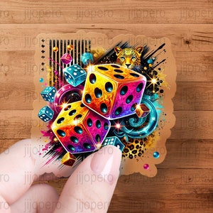 Colorful Dice Art PNG, Digital Download, Leopard and Abstract Graphics ...