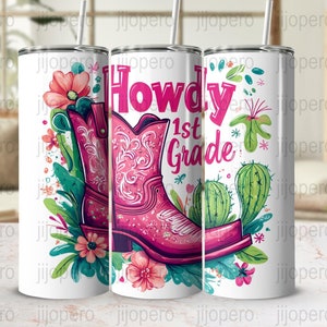 Png Howdy School, 1st Grade Cowboy Boot Art, Floral Cactus Design ...