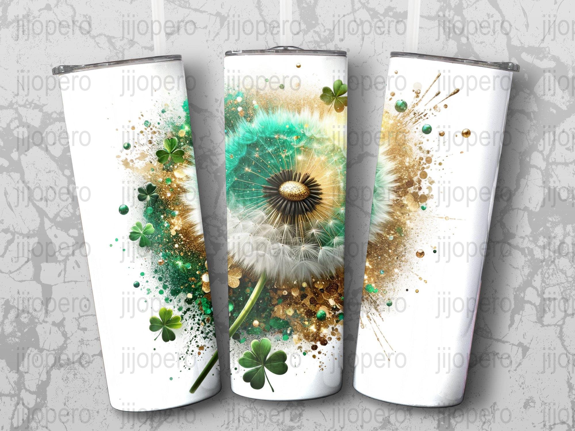 St. Patrick's Day PNG, Dandelion Clipart, Green Gold Digital Art, Irish ...