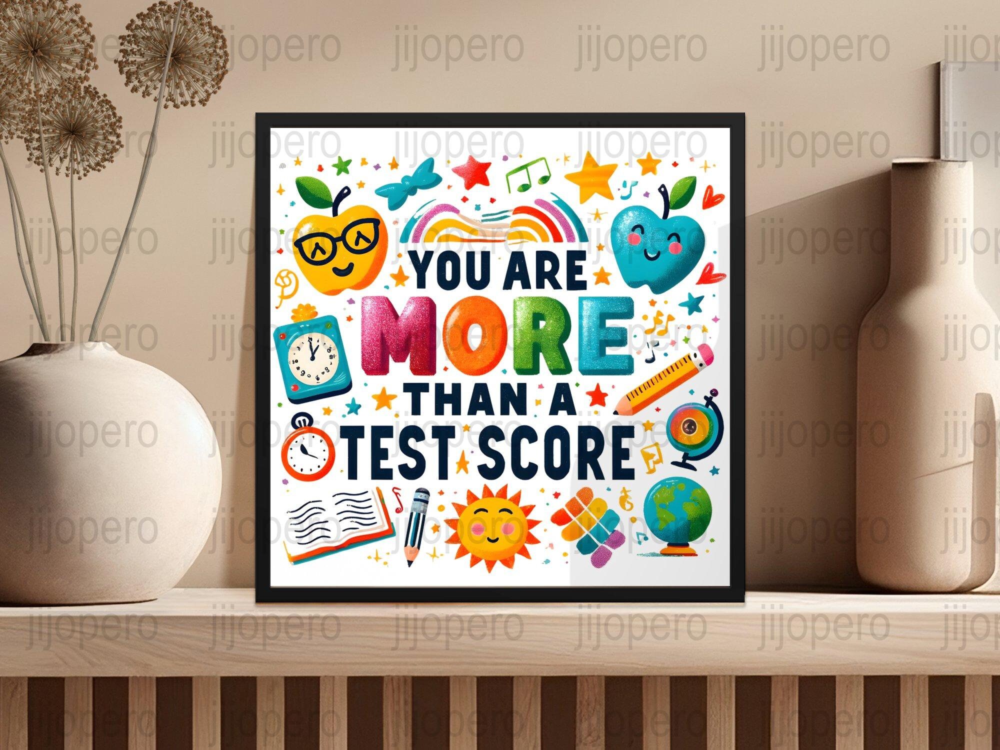 Colorful Motivational Quote Digital PNG, You Are More Than A Test Score ...