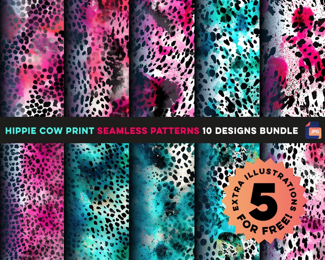 Cow Print Paisleys Patterns Cow Digital Paper Digital Download Cow ...