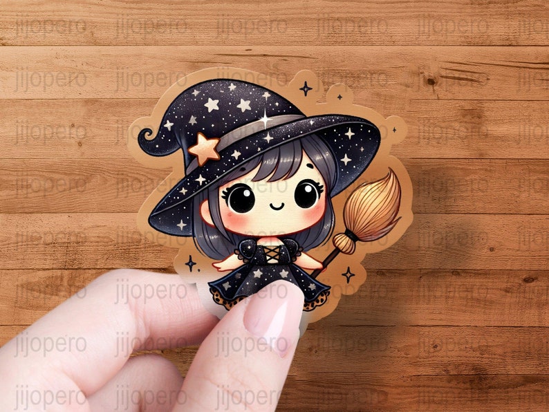 Halloween PNG, Cute Witch Digital Art, Kawaii Witch Clipart, Halloween ...