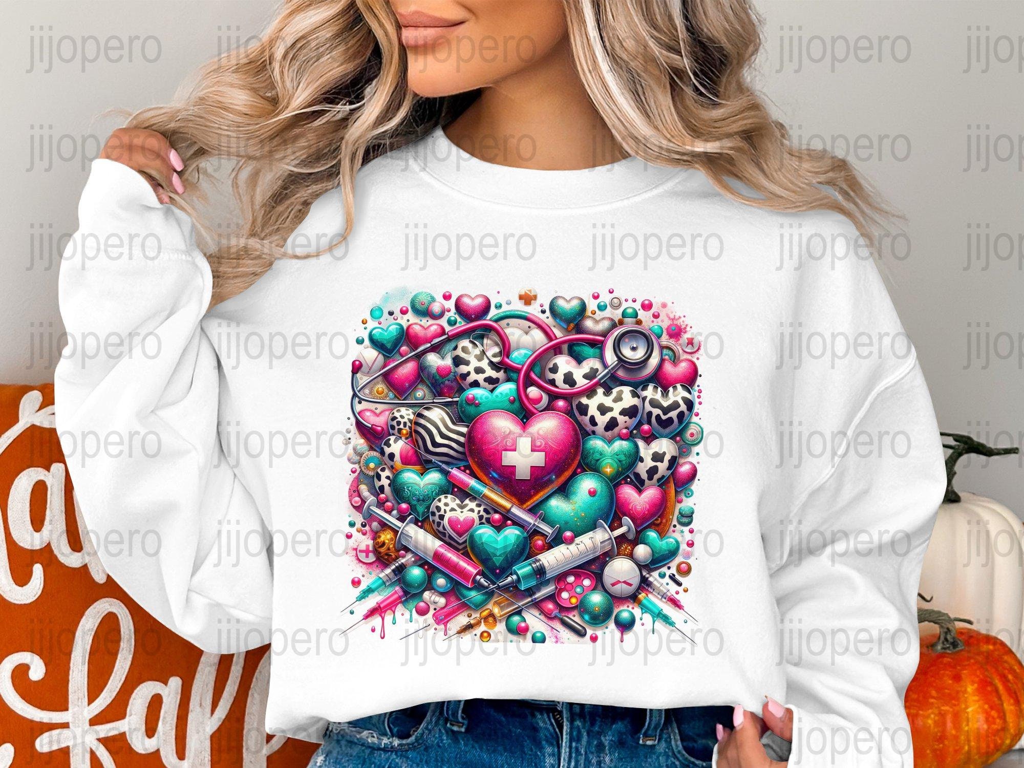 Colorful Heart Medical Art PNG, Nurse Doctor Healthcare Digital Print ...