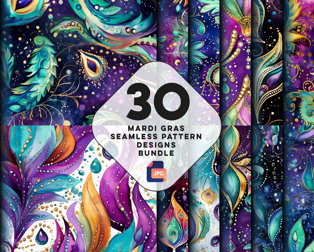 Mardi Gras Seamless Pattern Mardi Gras Digital Paper Fat Tuesday ...