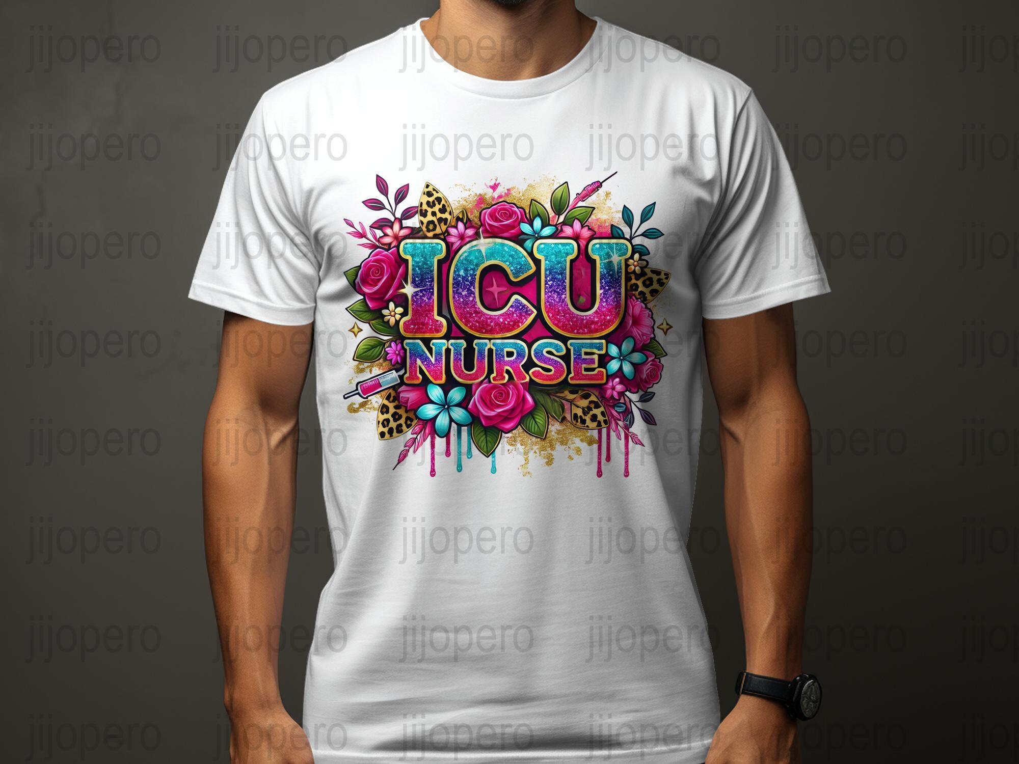 ICU Nurse Digital Art PNG, Colorful Floral Nurse Appreciation Graphic ...
