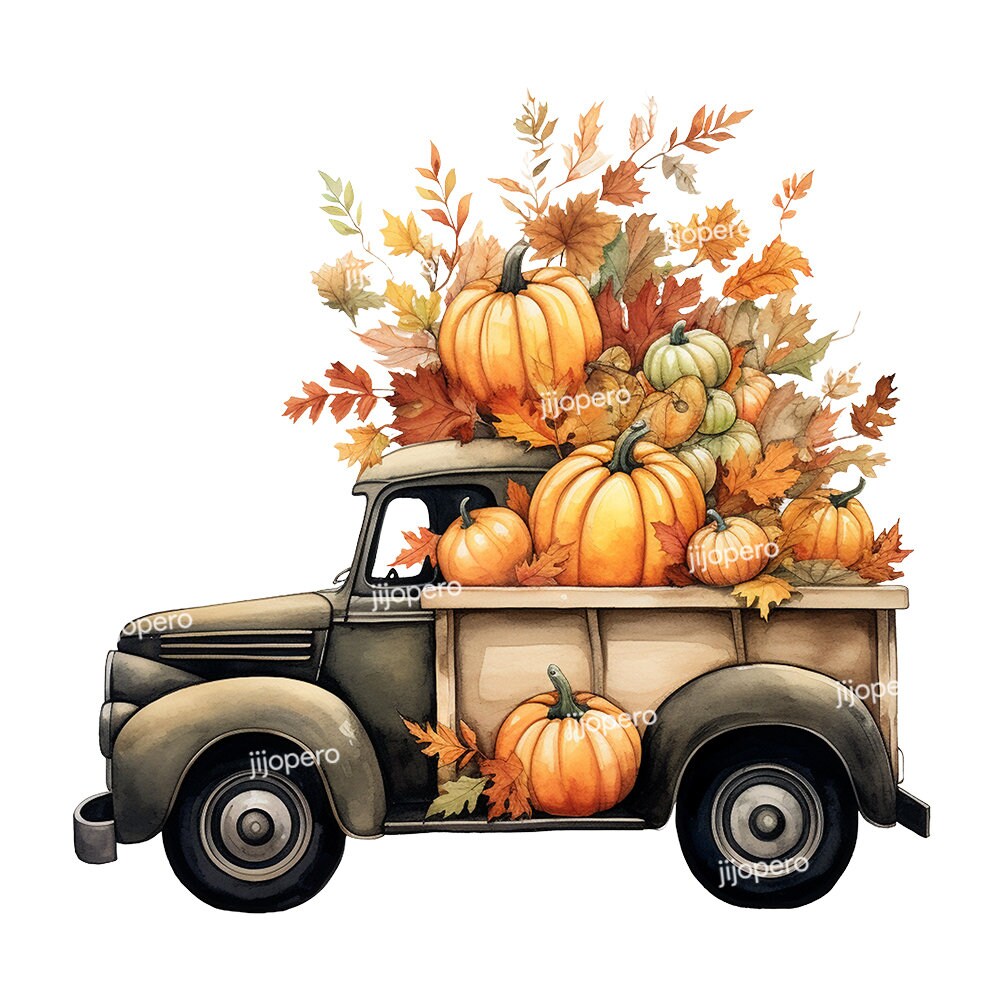 Pumpkin Truck Png Fall Truck Png Instant Download Fall Clipart ...