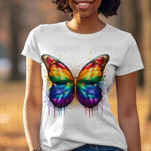 Pride Month PNG, Colorful Rainbow Butterfly Art, Instant Digital ...