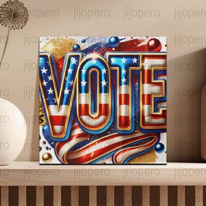 Patriotic Vote Text PNG, Red White Blue Digital Download, Election Day ...