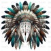 Native American Headdress Digital Art, Printable Boho Wall Decor ...
