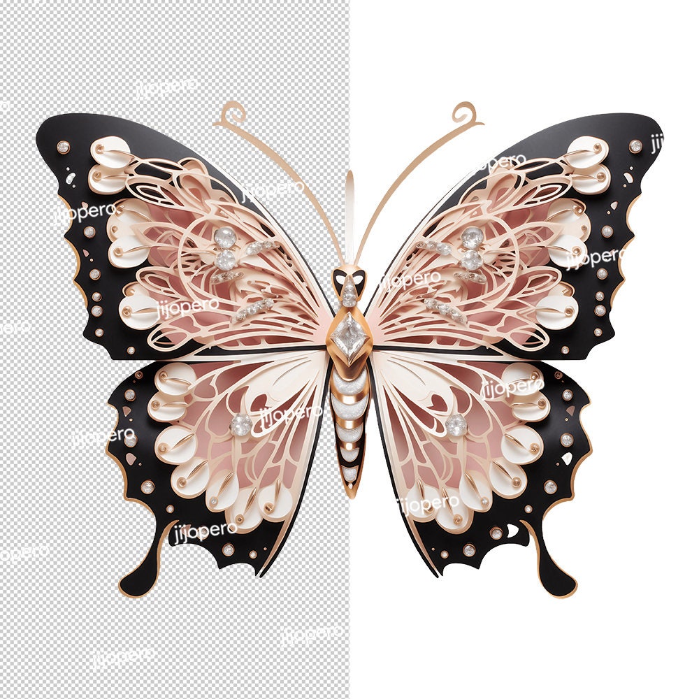 Glitter Butterflies Clipart Watercolor Clipart Commercial - Etsy