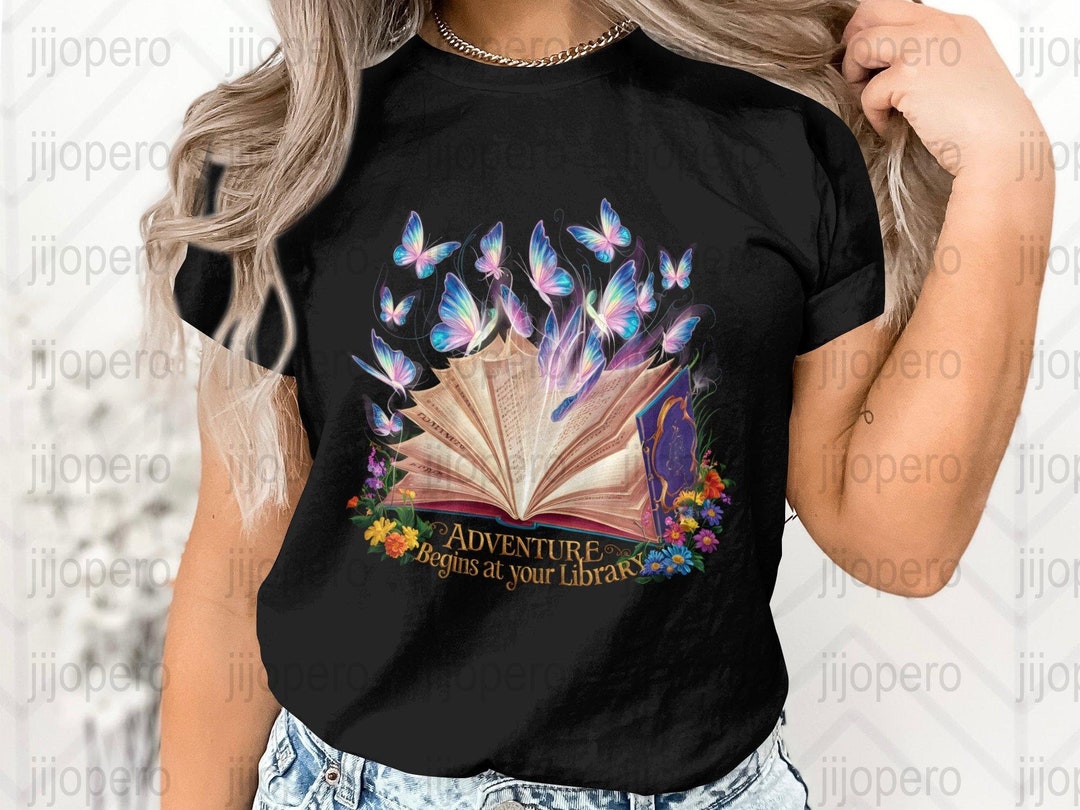Open Book With Butterflies PNG, Adventure Begins at Your Library ...