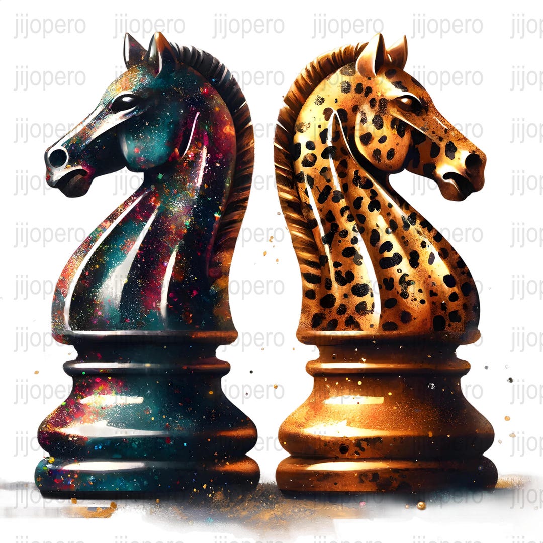 Artistic Chess Knight PNG, Unique Digital Chess Art Print, Downloadable Chess Piece Illustration ...