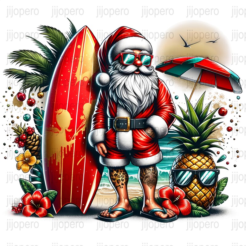 Tropical Santa - Etsy