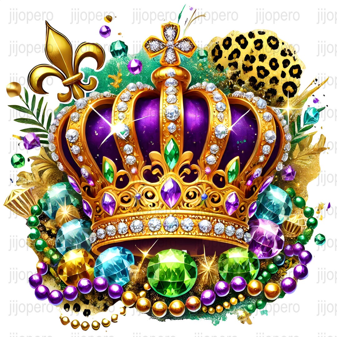 Mardi Gras Crown Clipart PNG, Digital Download, Instant Download, Mardi ...