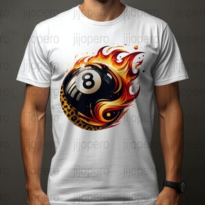 Flaming 8 Ball Digital Art PNG, Fiery Pool Billiard Ball, Vibrant Game ...