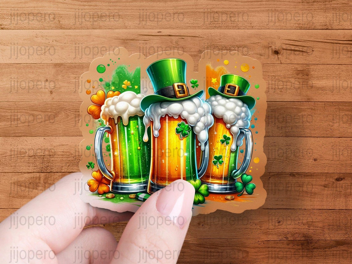 St. Patricks Day PNG Clipart, Irish Beer Glasses Digital, Shamrock ...