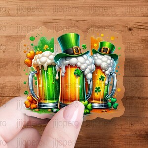 St. Patricks Day PNG Clipart, Irish Beer Glasses Digital, Shamrock ...