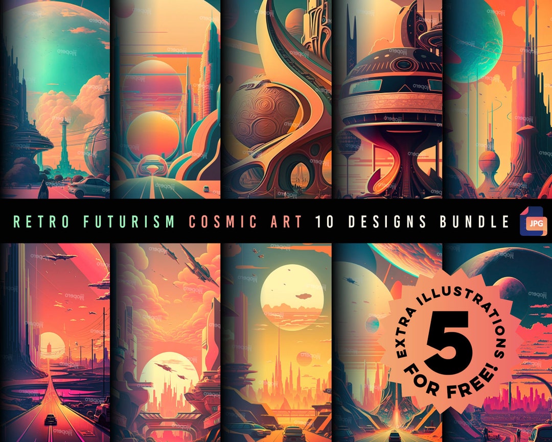Retro Futurism Poster Vintage Poster Premium Poster Trendy Wall Art ...