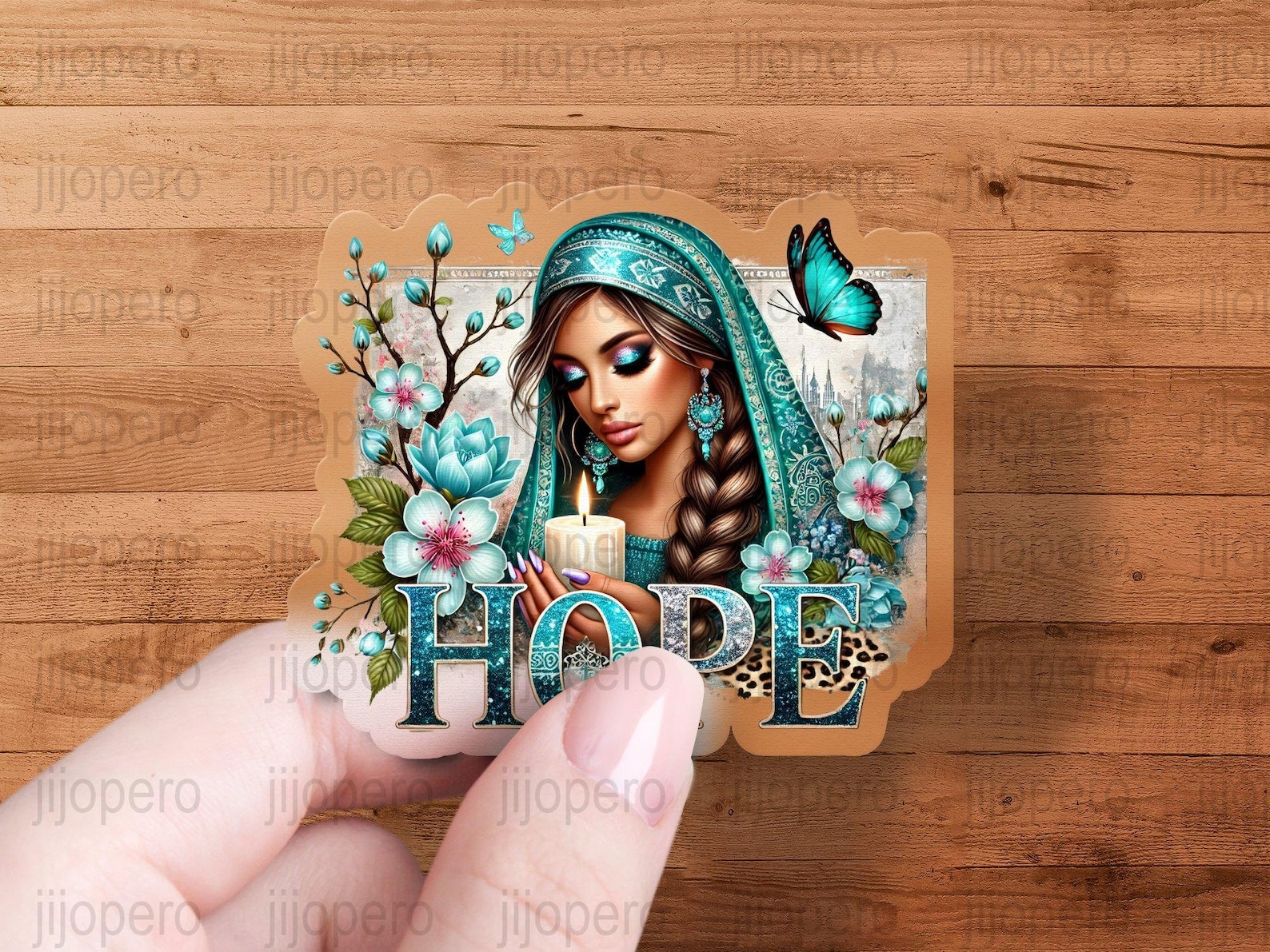 Digital Art PNG, Hope Themed Fantasy Woman With Candle and Butterfly ...