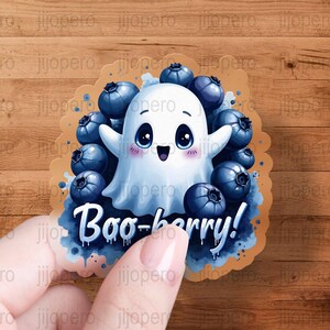 Halloween Boo PNG, Cute Ghost With Berries Digital Print, Boo Berry ...