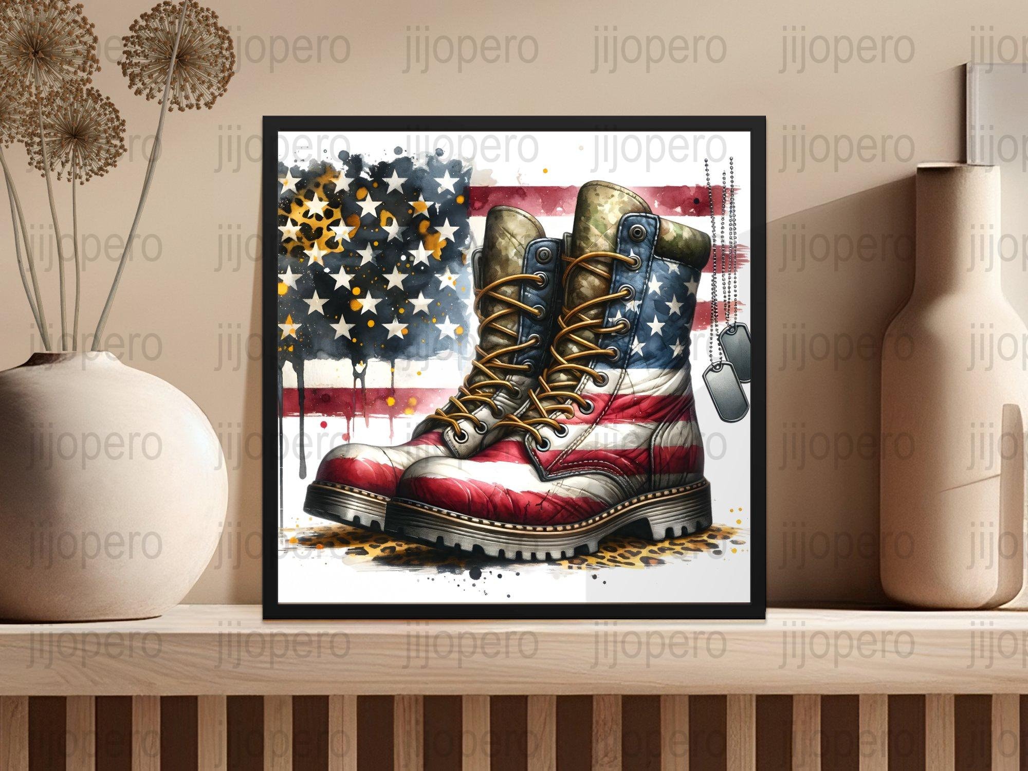 American Flag Boots Digital Art PNG, Patriotic Footwear Illustration ...