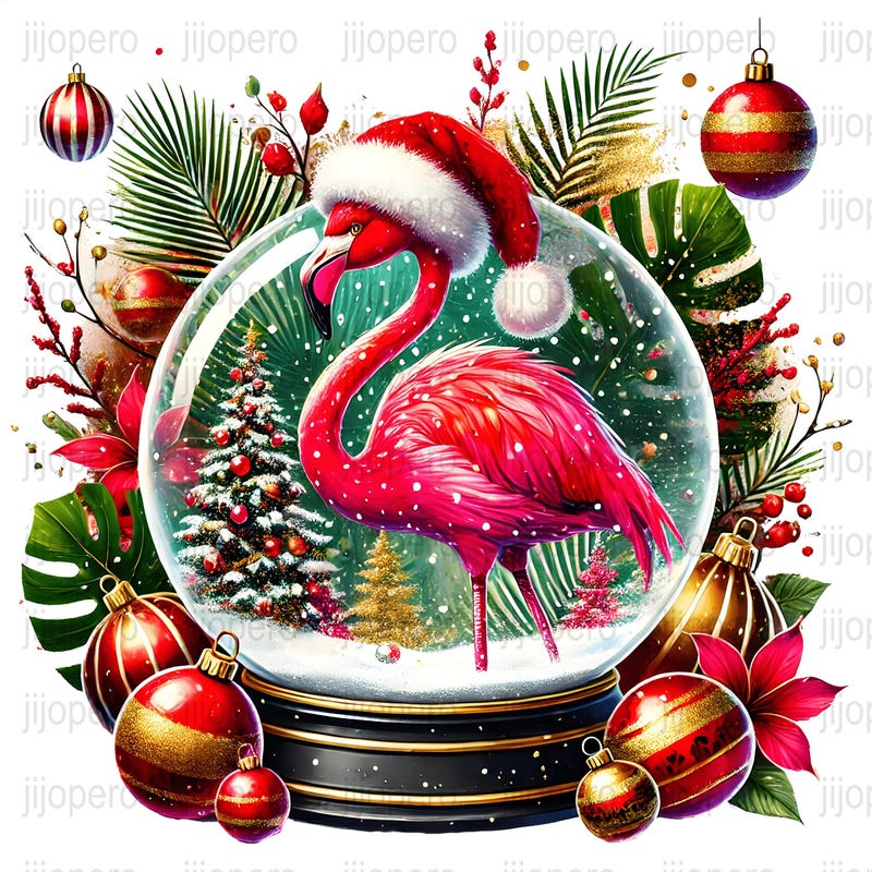 Christmas Flamingo - Etsy