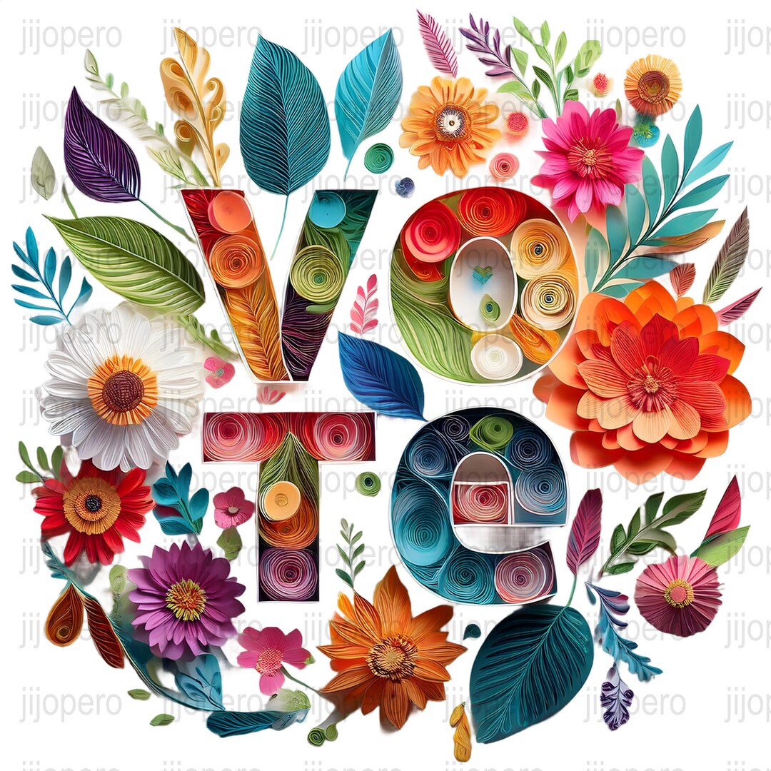 Vote American Elections PNG, Colorful Flower Pattern, Floral Design ...