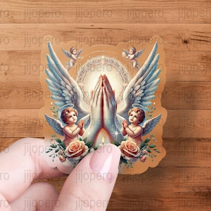 Praying Hands With Angels Digital Art, Religious PNG, Angelic Prayer ...