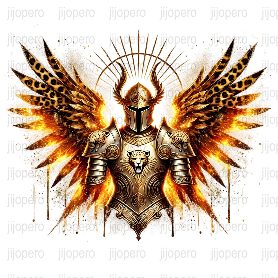 Inspirational Christian Wall Art, Armor of God PNG, Angelic Armor ...