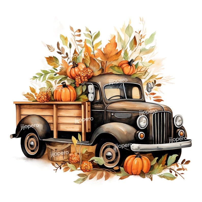 Pumpkin Truck Png Fall Truck Png Instant Download Fall - Etsy