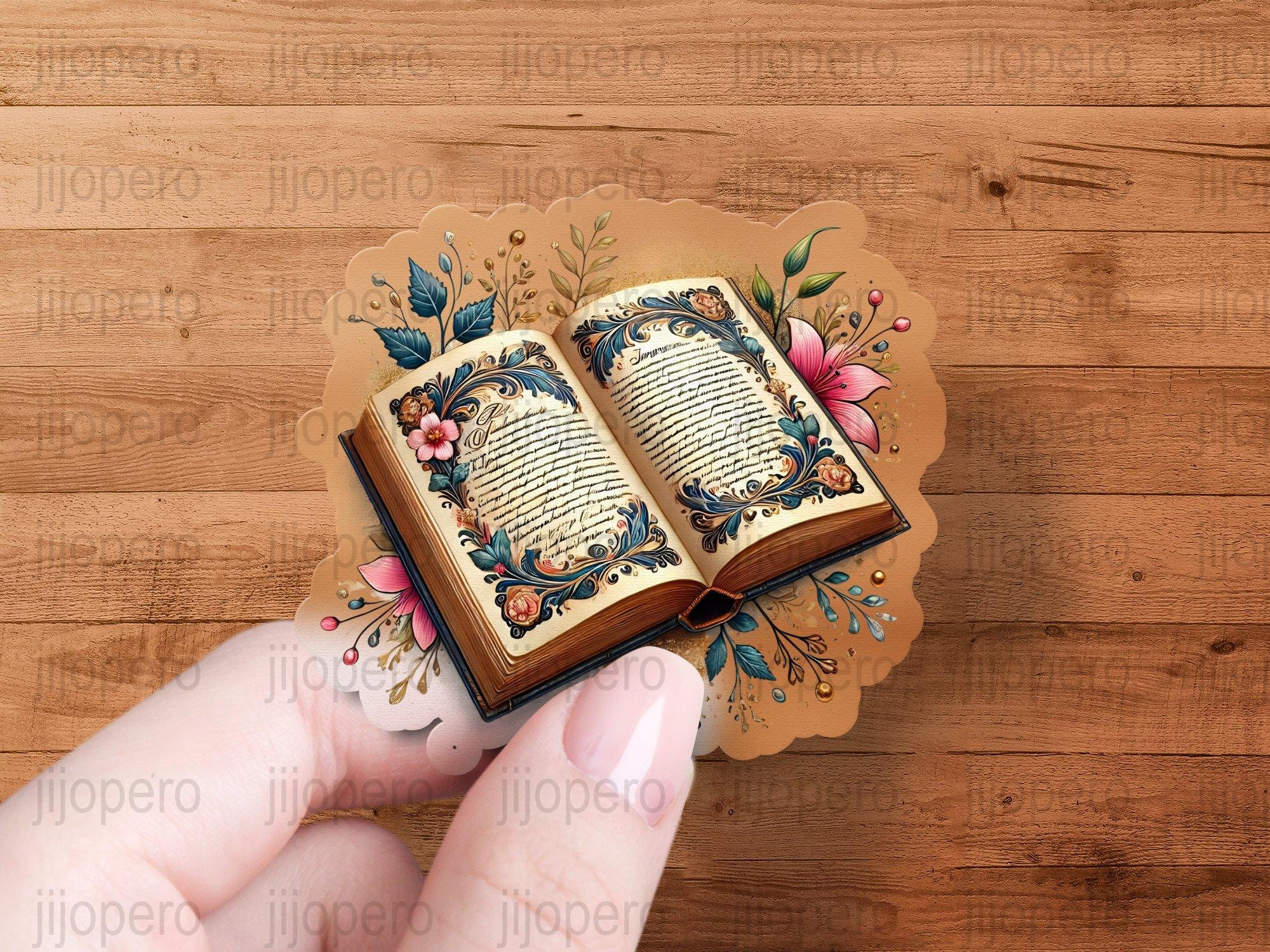 Vintage Floral Open Book Illustration PNG, Digital Download for ...