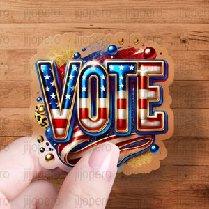 Patriotic Vote Text PNG, Red White Blue Digital Download, Election Day ...