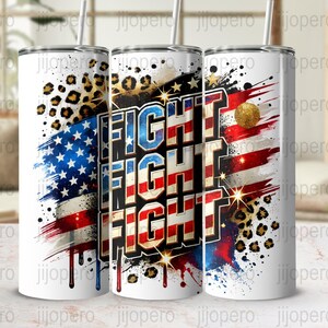 Fight Fight Fight PNG, Patriotic USA Flag Design With Stars and Glitter ...