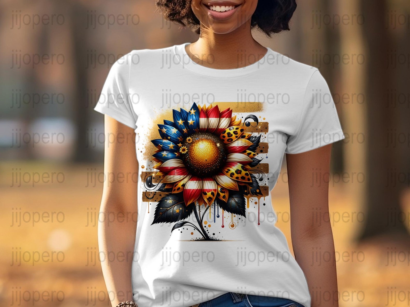 4th of July PNG, American Flag Sunflower, Patriotic Sunflower Art, USA ...