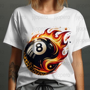 Flaming 8 Ball Digital Art PNG, Fiery Pool Billiard Ball, Vibrant Game ...