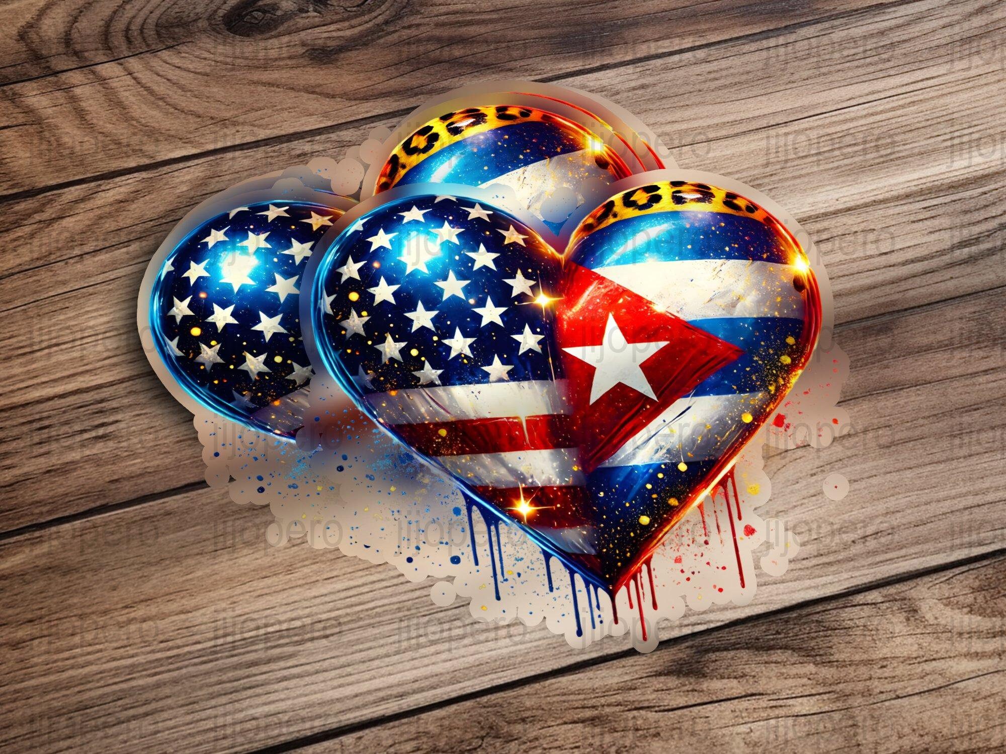 American Heart Latin Cuba Heart PNG Digital Art Print Wall Decor ...