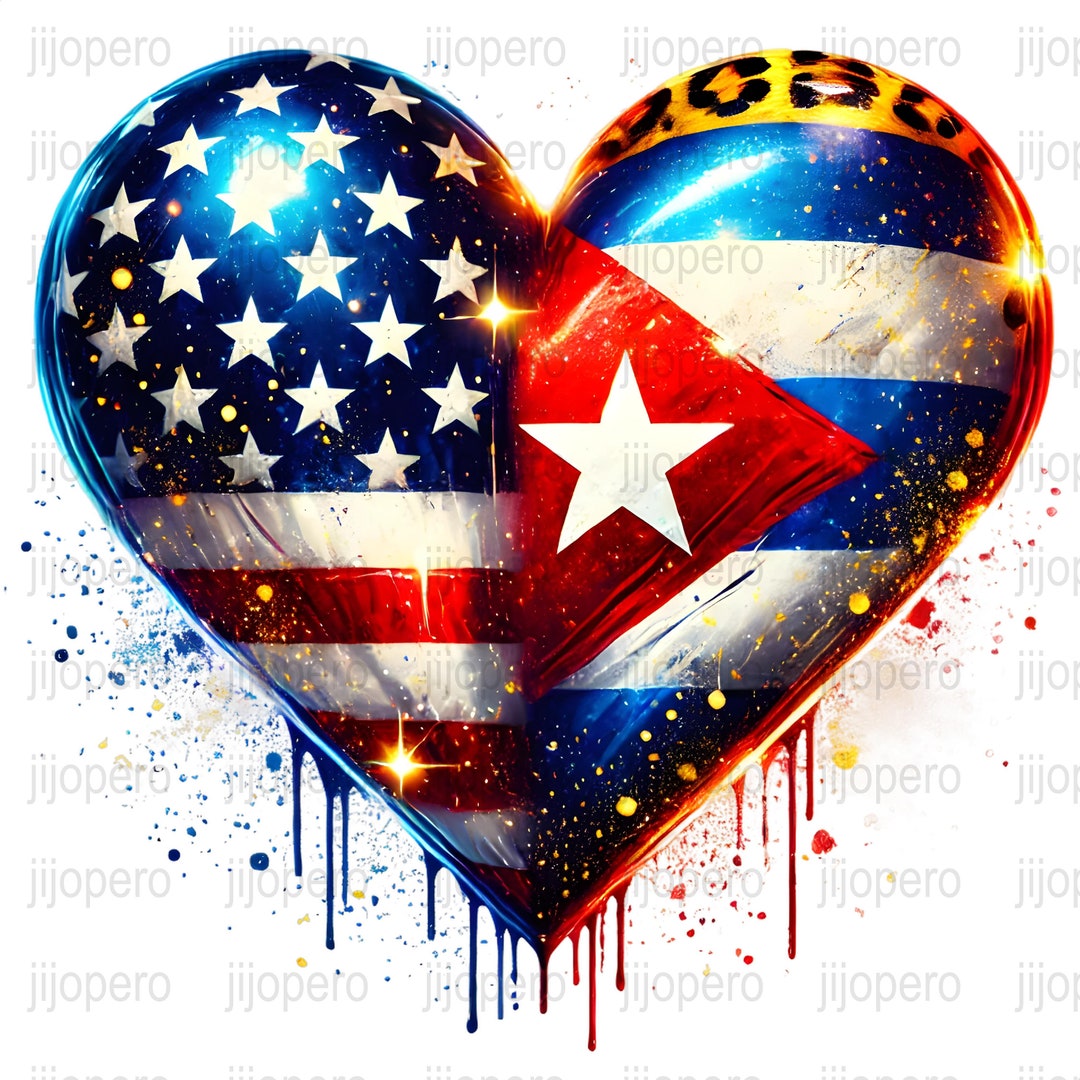 American Heart Latin Cuba Heart PNG Digital Art Print Wall Decor ...