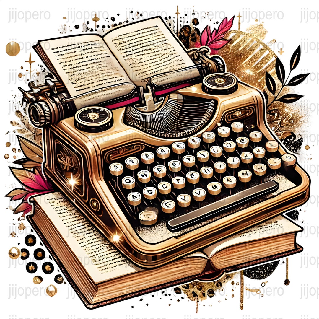 Vintage Typewriter Digital Illustration PNG, Classic Writer's Machine ...