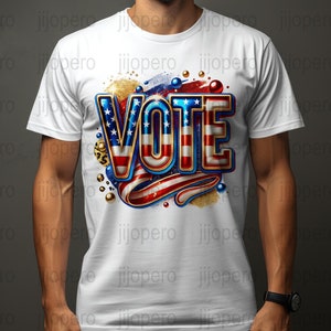 Patriotic Vote Text PNG, Red White Blue Digital Download, Election Day ...
