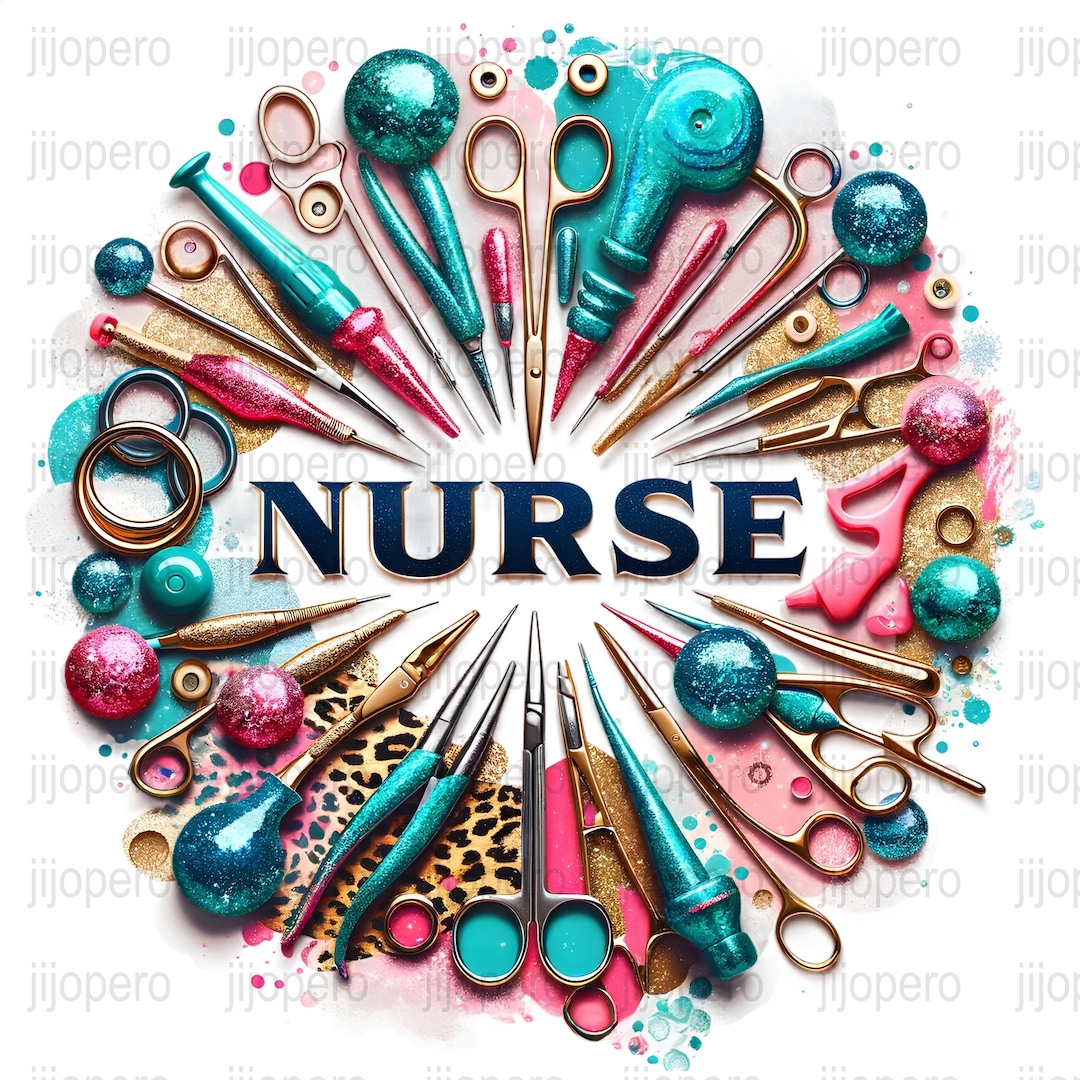 Nurse Themed Digital PNG, Colorful Medical Tools Clipart, Nursing Graphic Instant Download - Etsy