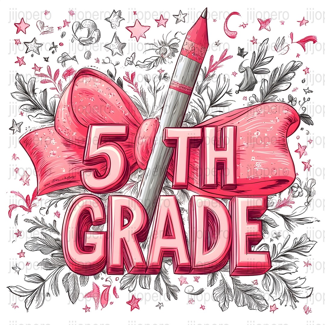 School PNG 5th Grade Digital Art, Printable 5th Grade Artwork, Fifth ...