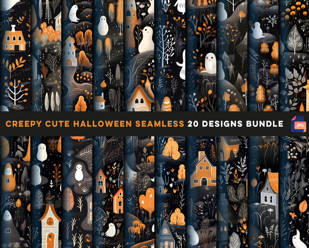 Halloween Seamless Repeat Pattern Creepy Cute Halloween - Etsy
