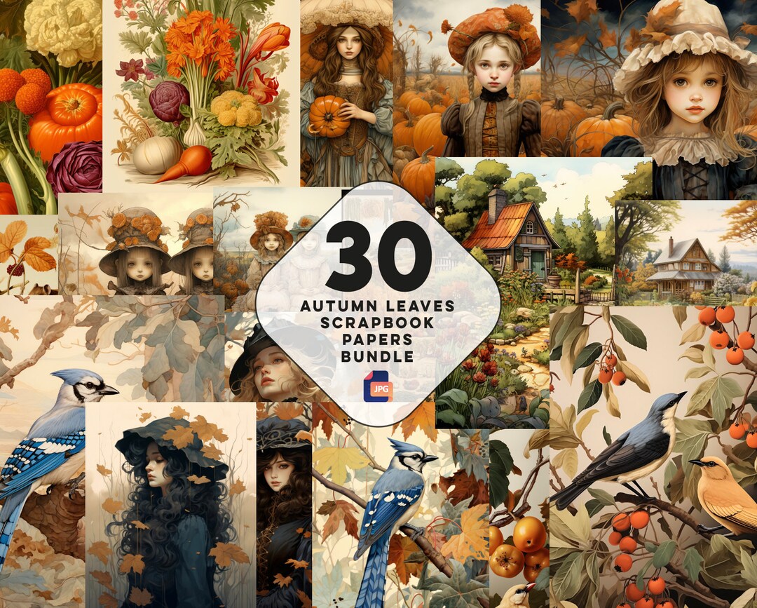 Fall Collage Sheet Instant Download Digital Paper Printable Paper ...