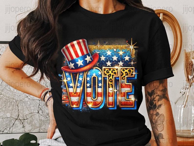 Patriotic Vote PNG Digital Download, American Flag, Stars, Election Day ...