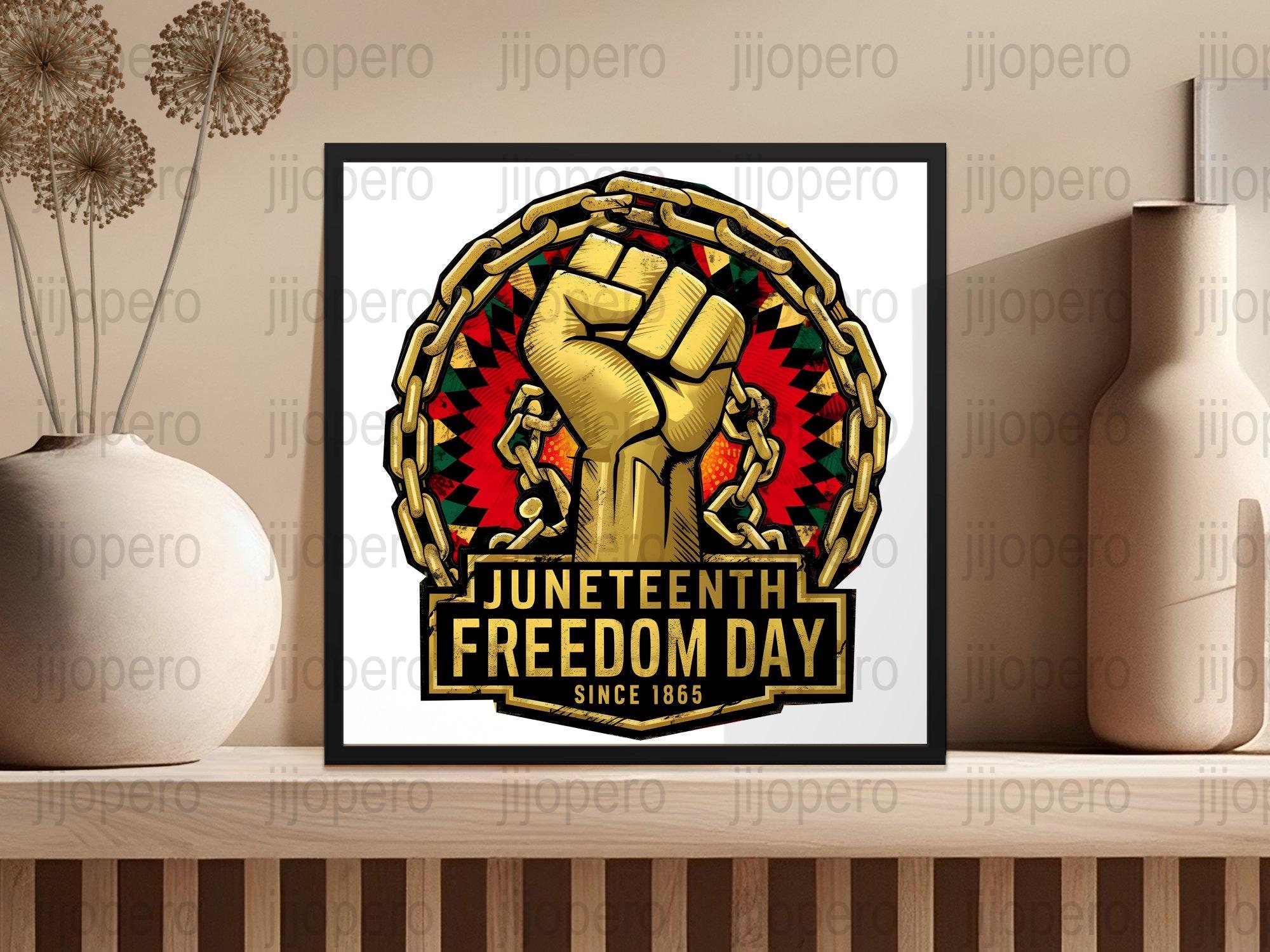Juneteenth Freedom Day Digital Art, Vintage Fist Emblem PNG, African ...