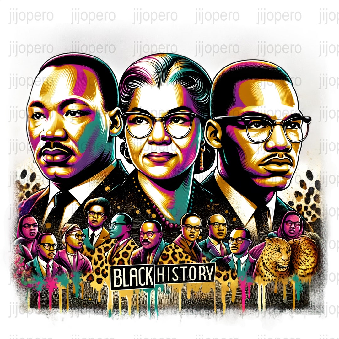 Black History Month Digital PNG, Iconic Leaders Art, Activist Printable ...