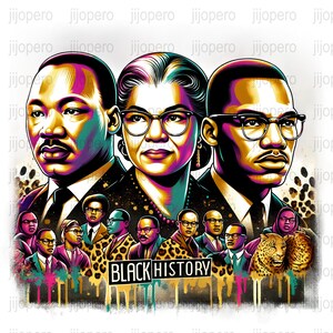 Black History Month Digital PNG, Iconic Leaders Art, Activist Printable ...