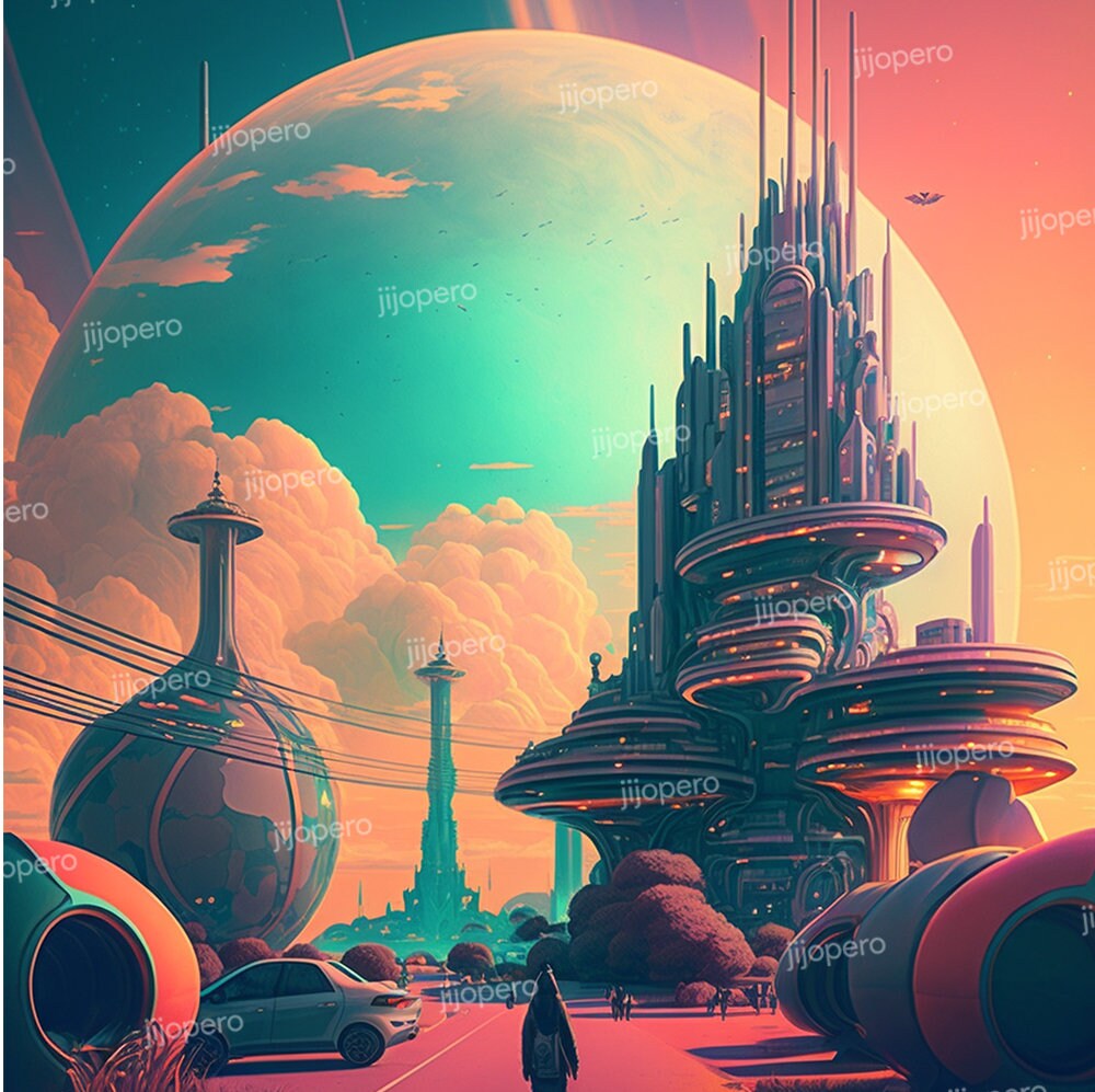 Retro Futurism Poster Vintage Poster Premium Poster Trendy Wall Art ...